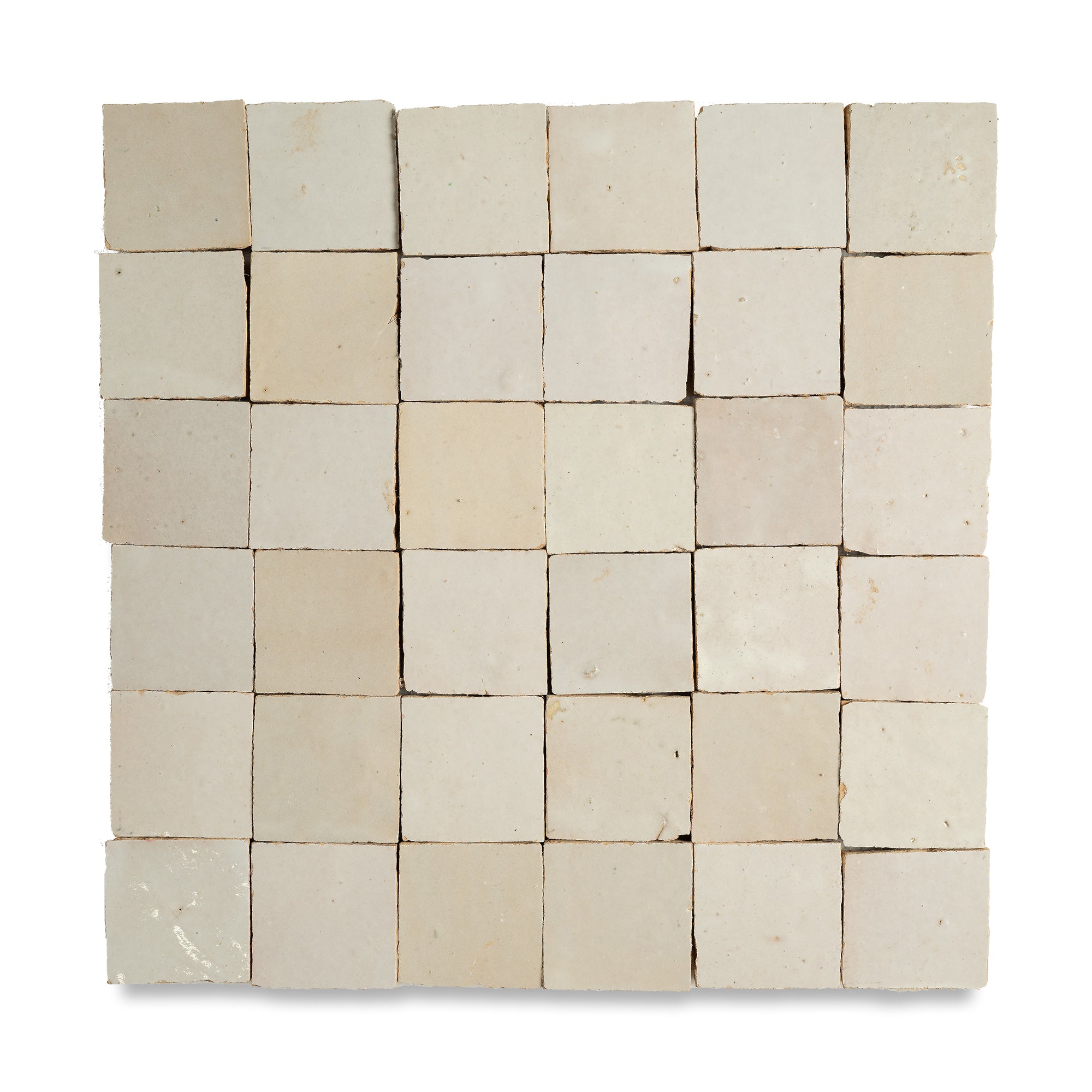 Linen Beige Zellige Tile - Handcrafted Clay Mosaic (2x2 on Sheet ...