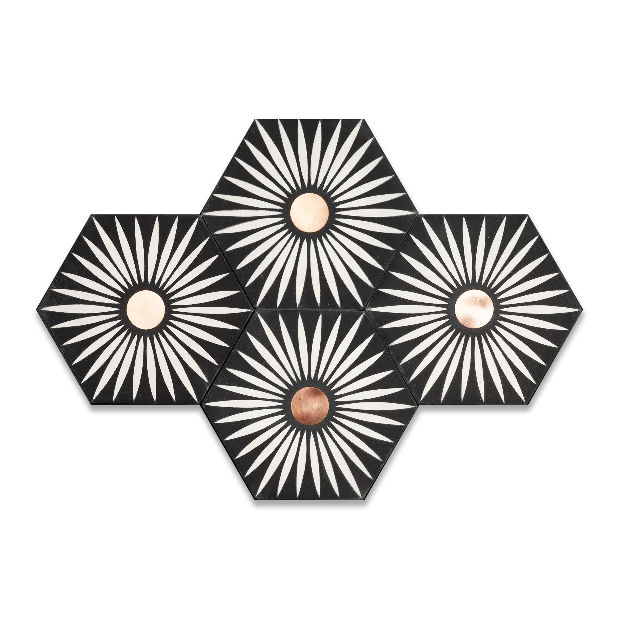 Rise 6x7 Copper Insert Mini Hexagon Tile | Stylish & Unique – LiLi Tile