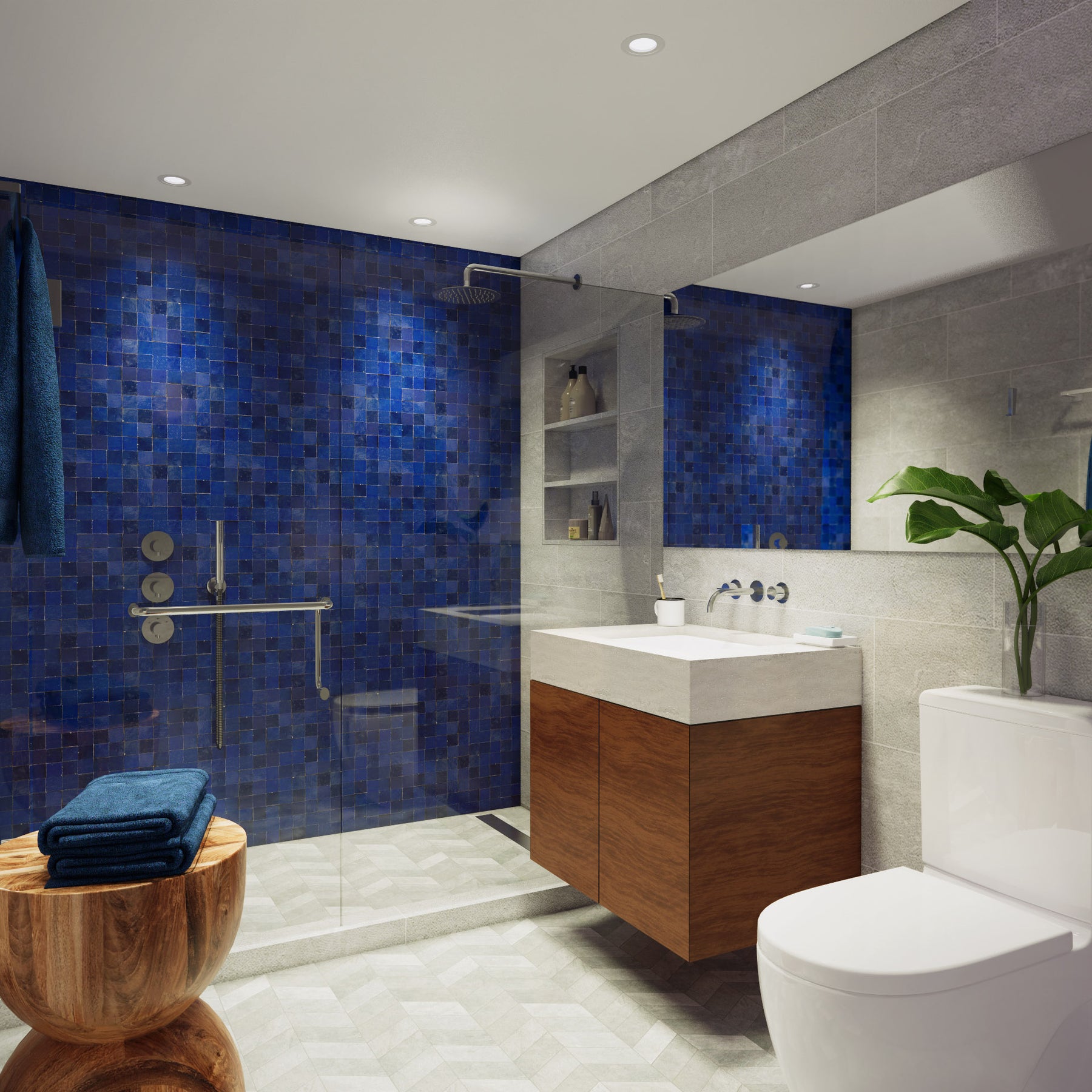 Berber Blue Zellige Tile - 2x2 Mosaic – LiLi Tile