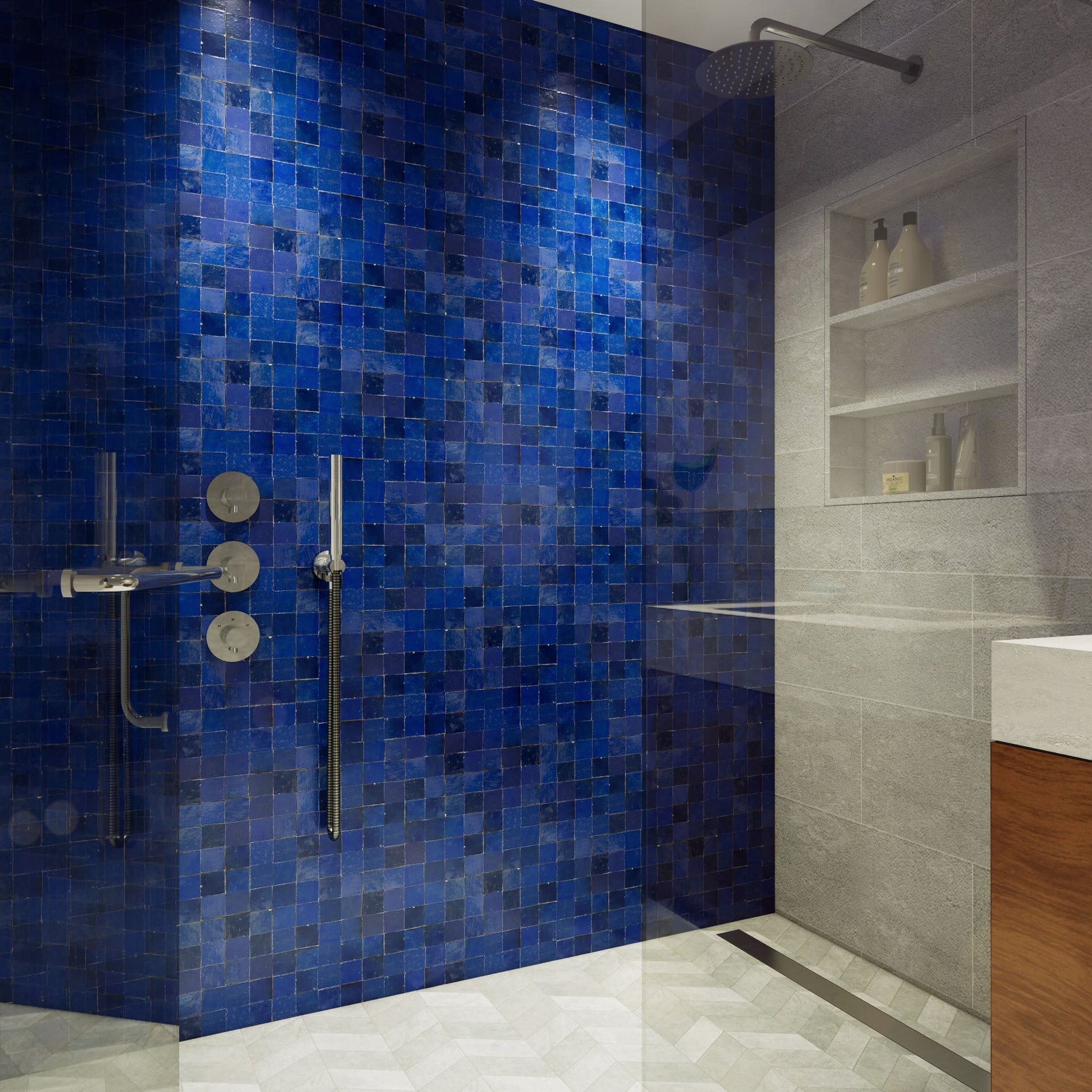 Berber Blue Zellige Tile - 2x2 Mosaic – LiLi Tile